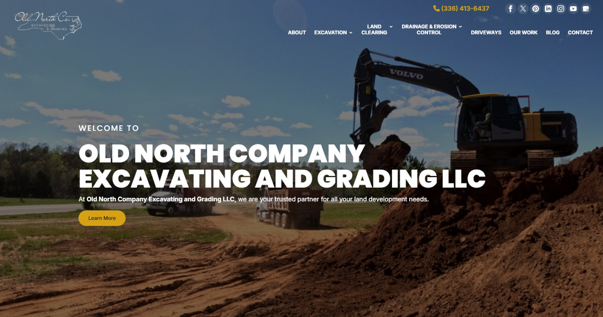 Our New Website is Live! | Old North Company Excavating and Grading LLC